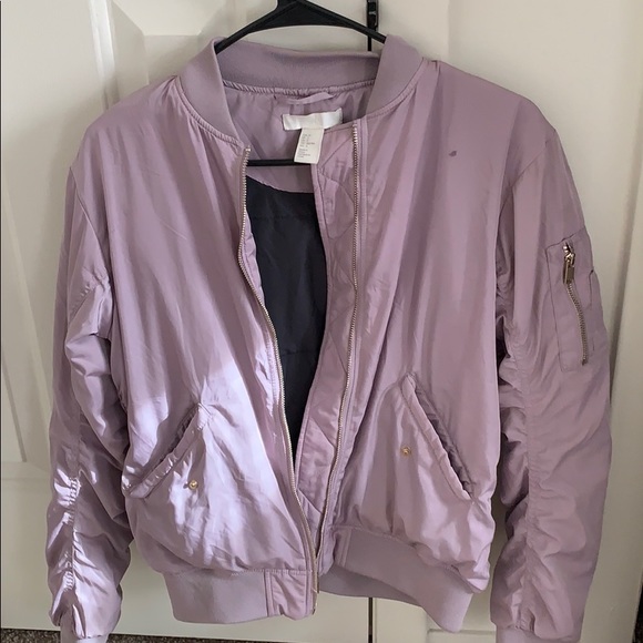 H&M | Jackets & Coats | Lavender Bomber Jacket | Poshmark